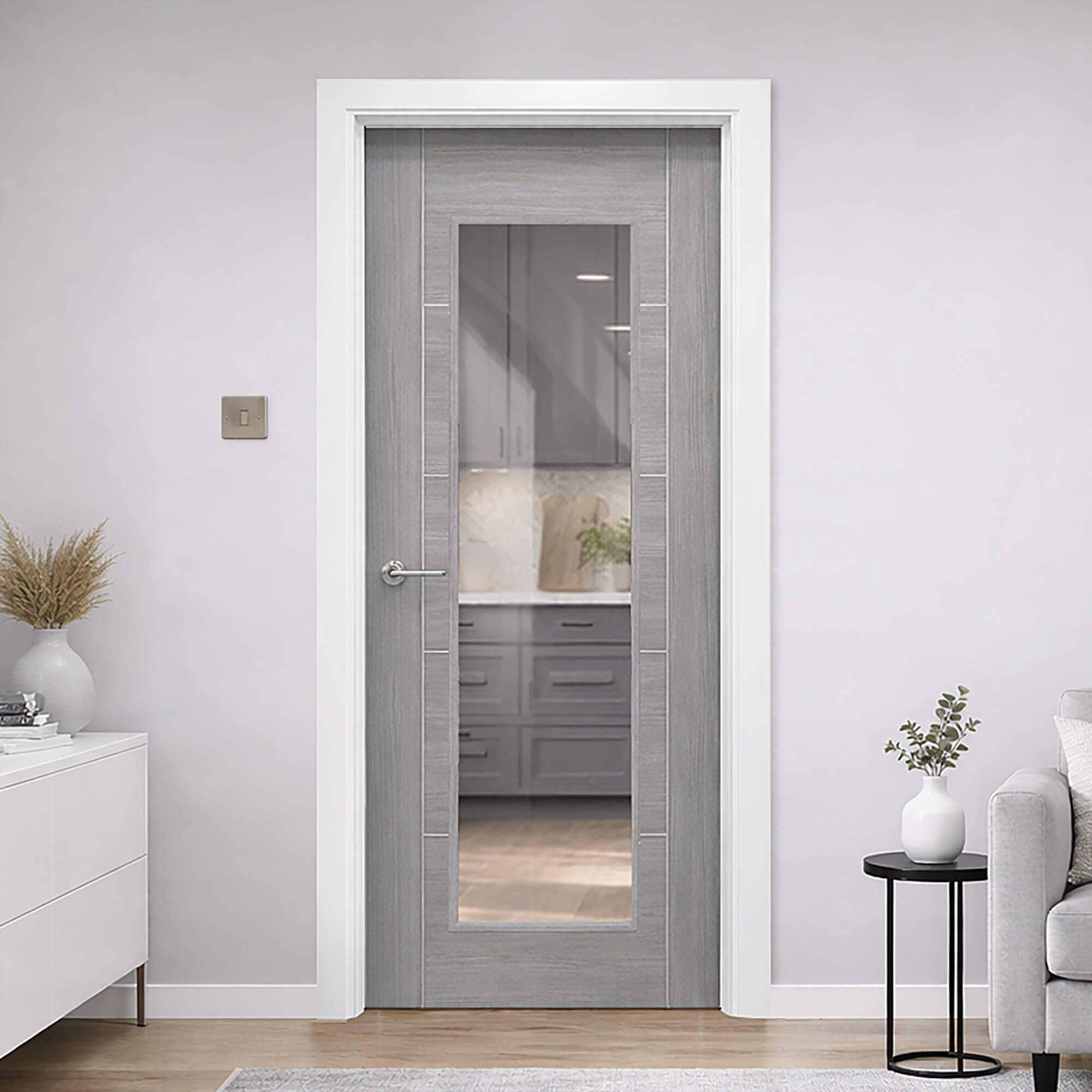 Tigris Lava Grey 1 Lite Unglazed Laminate Door | Laminate Glazed Doors ...